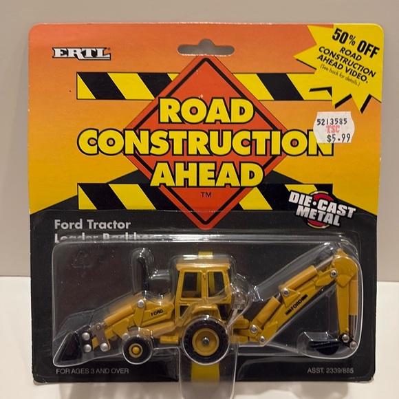 Ertl | Toys | Ertl Ford Tractor Loader Backhoe Road Construction Ahead ...